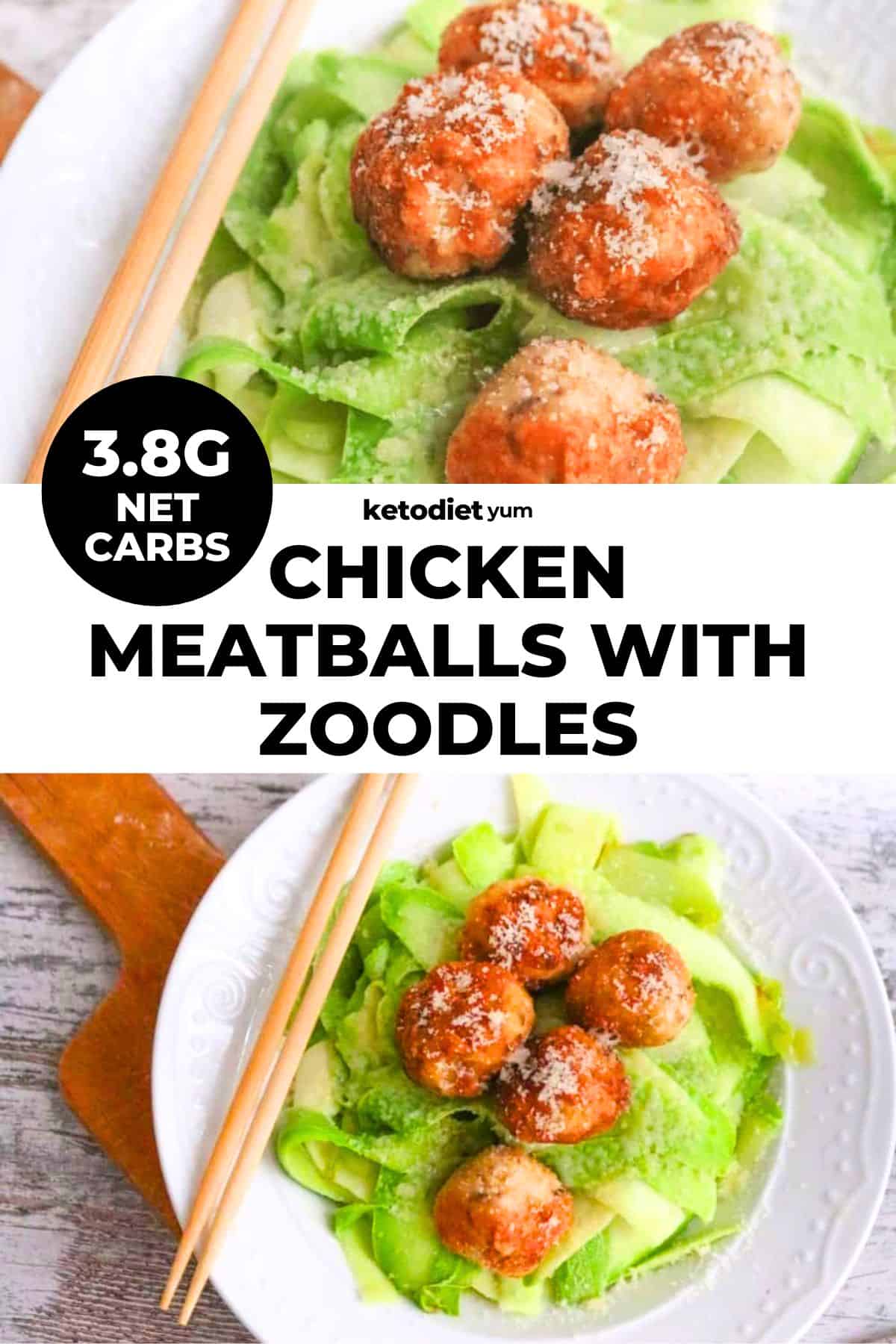 Chicken Meatballs With Zoodles - Keto Diet Yum