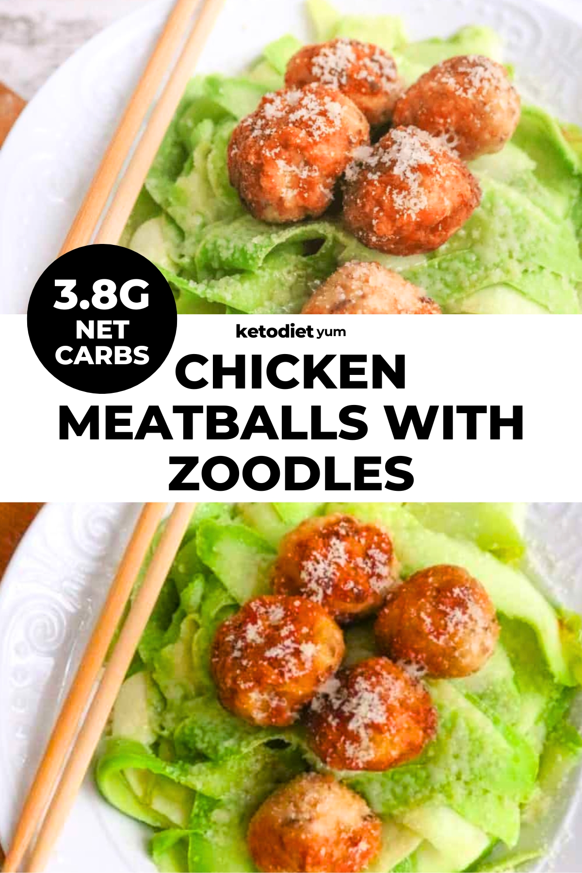 Chicken Meatballs With Zoodles - Keto Diet Yum