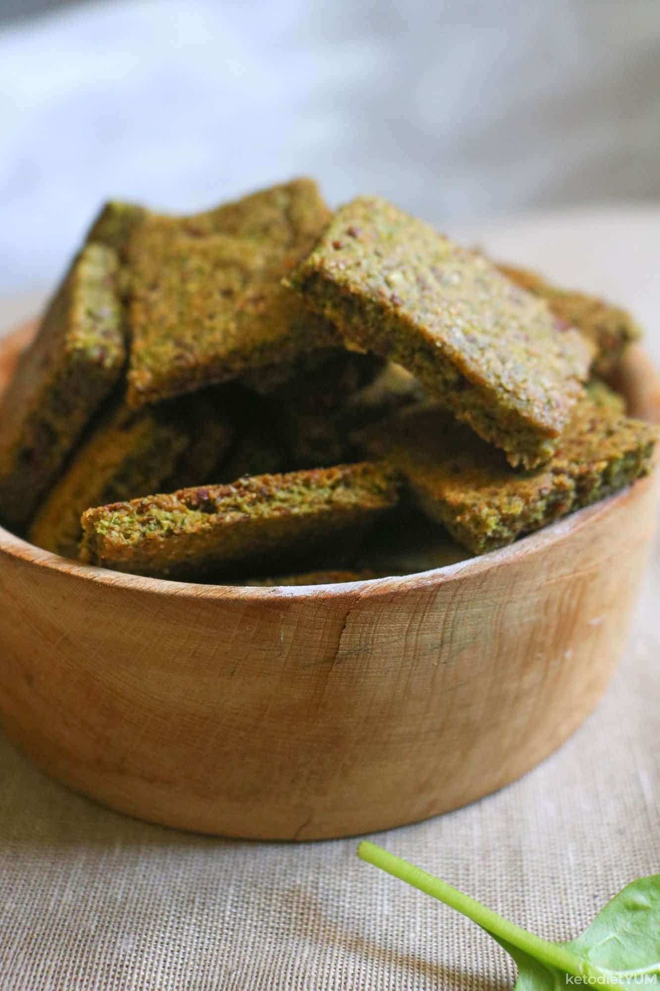 Crispy Parmesan Spinach Crackers - Keto Diet Yum