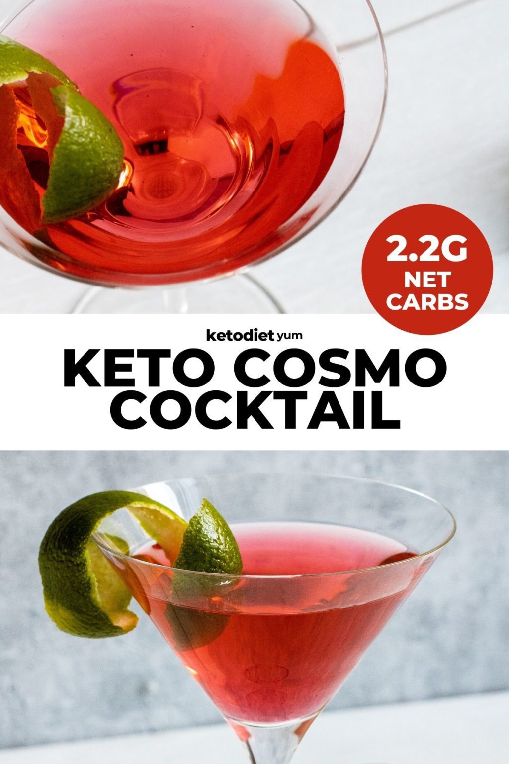 Keto Cosmopolitan Cocktail (2.3g Net Carbs!) - Keto Diet Yum