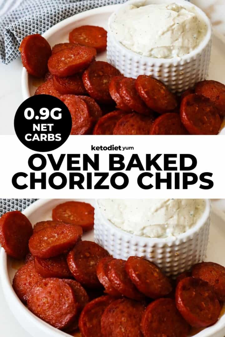 Baked Chorizo Chips With Cream Cheese Dip - Keto Diet Yum