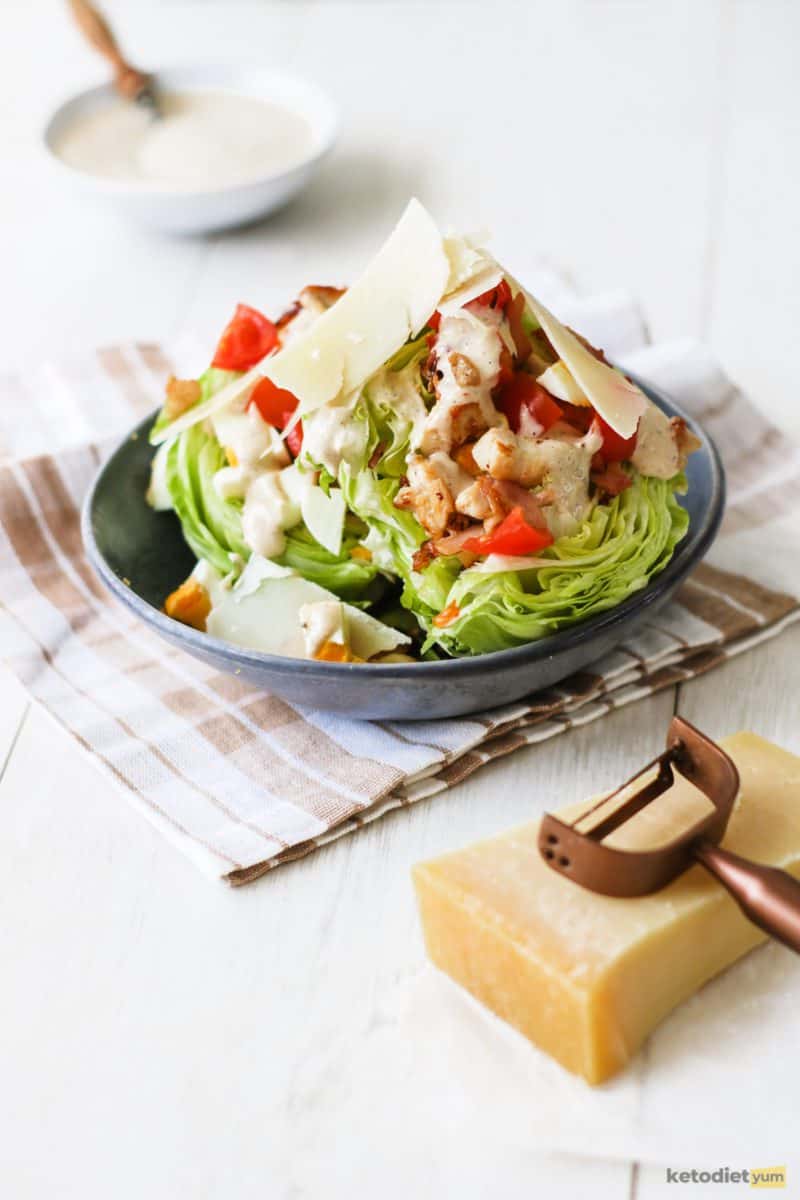 Loaded Caesar Wedge Salad (Low Carb Recipe) - Keto Diet Yum