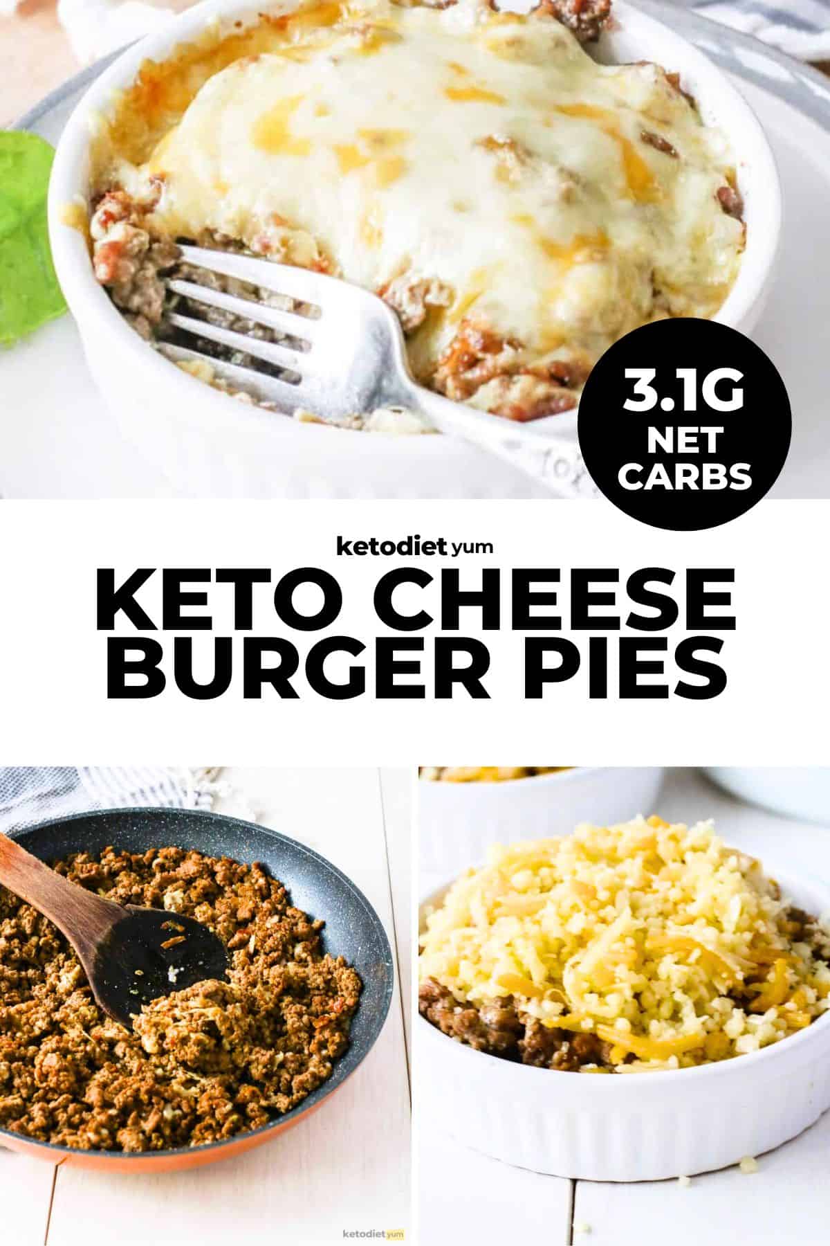 Mini Keto Cheeseburger Pie - Keto Diet Yum
