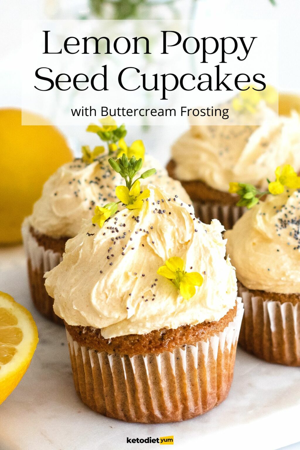 Easy Lemon Poppy Seed Cupcakes With Buttercream Frosting