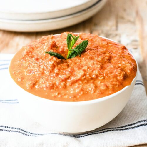 Homemade Roasted Red Pepper Pesto (5 Minutes)