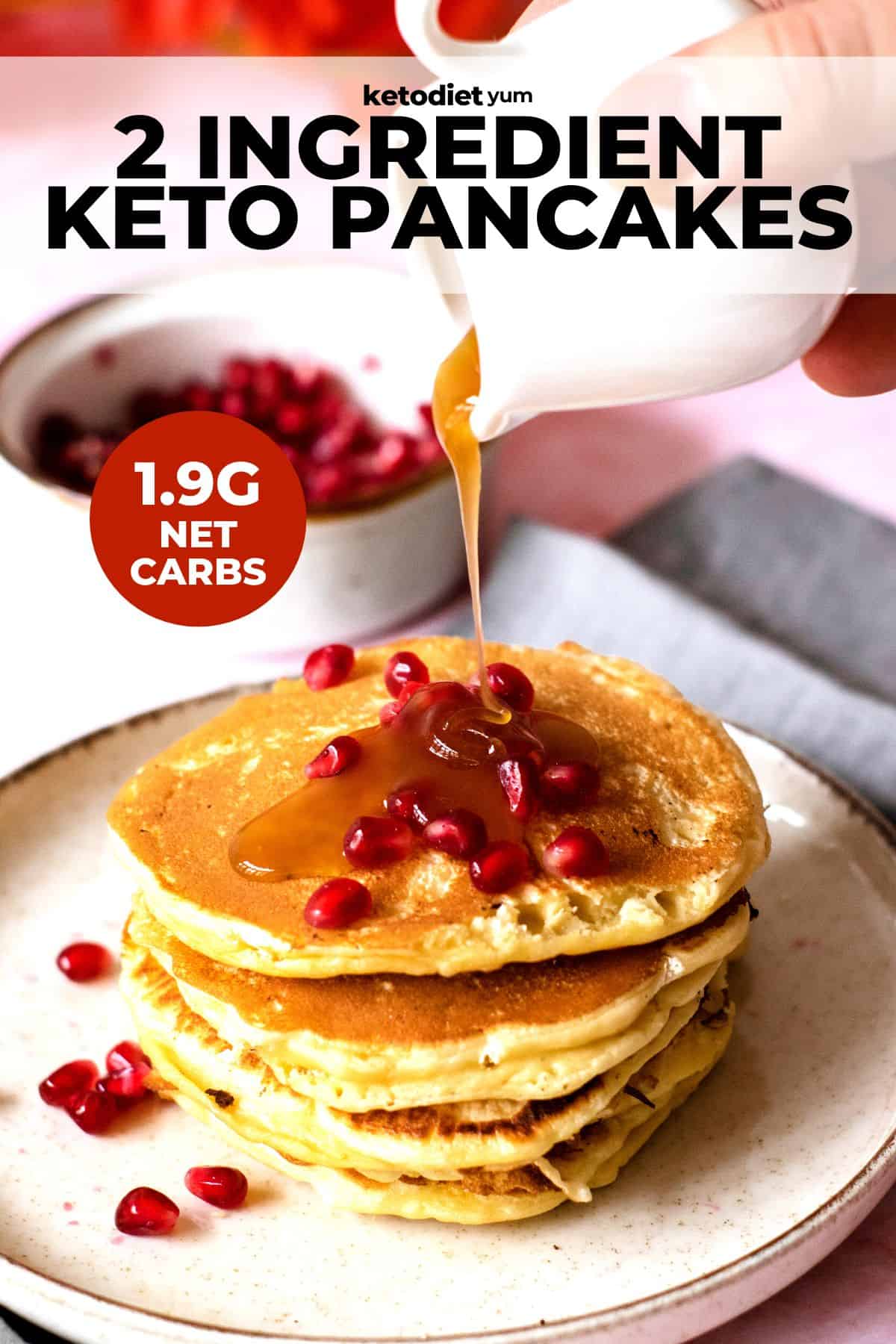 2-Ingredient Cream Cheese Pancakes (Low Carb + Sugar Free)