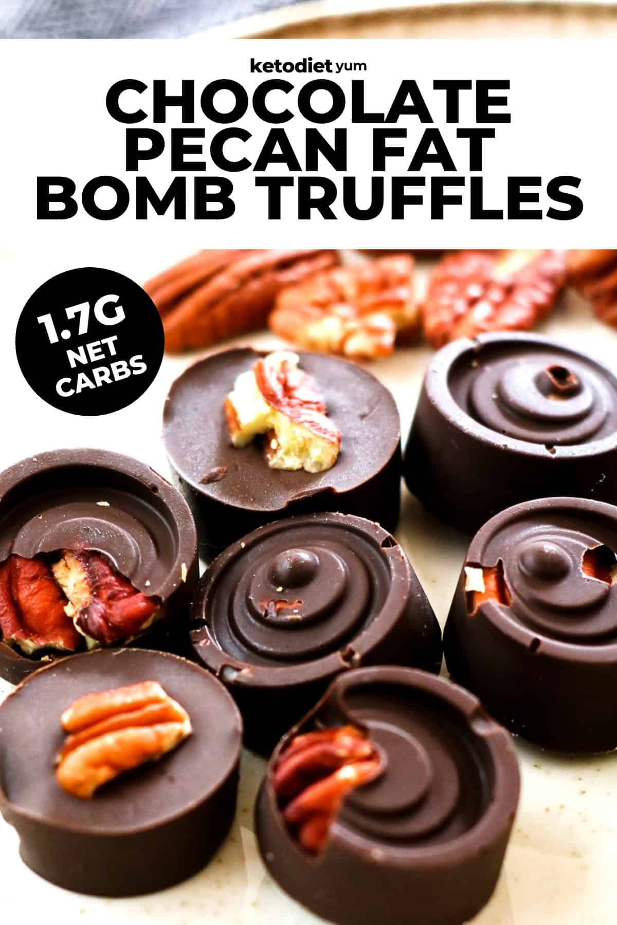 Chocolate Pecan Fat Bomb Truffles - Keto Diet Yum