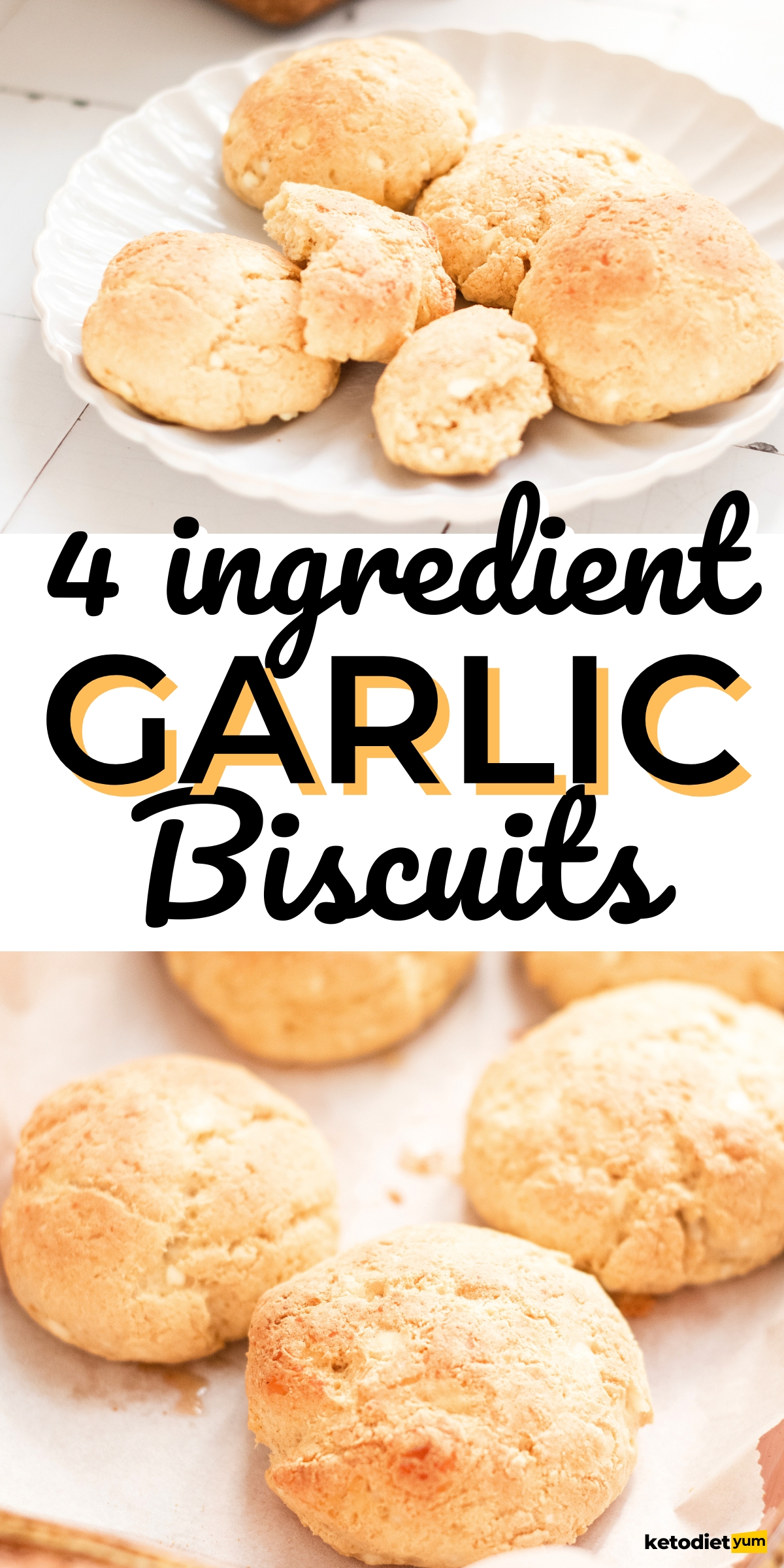 Easy 4 Ingredient Garlic Biscuits (Keto, Low Carb & Gluten Free)